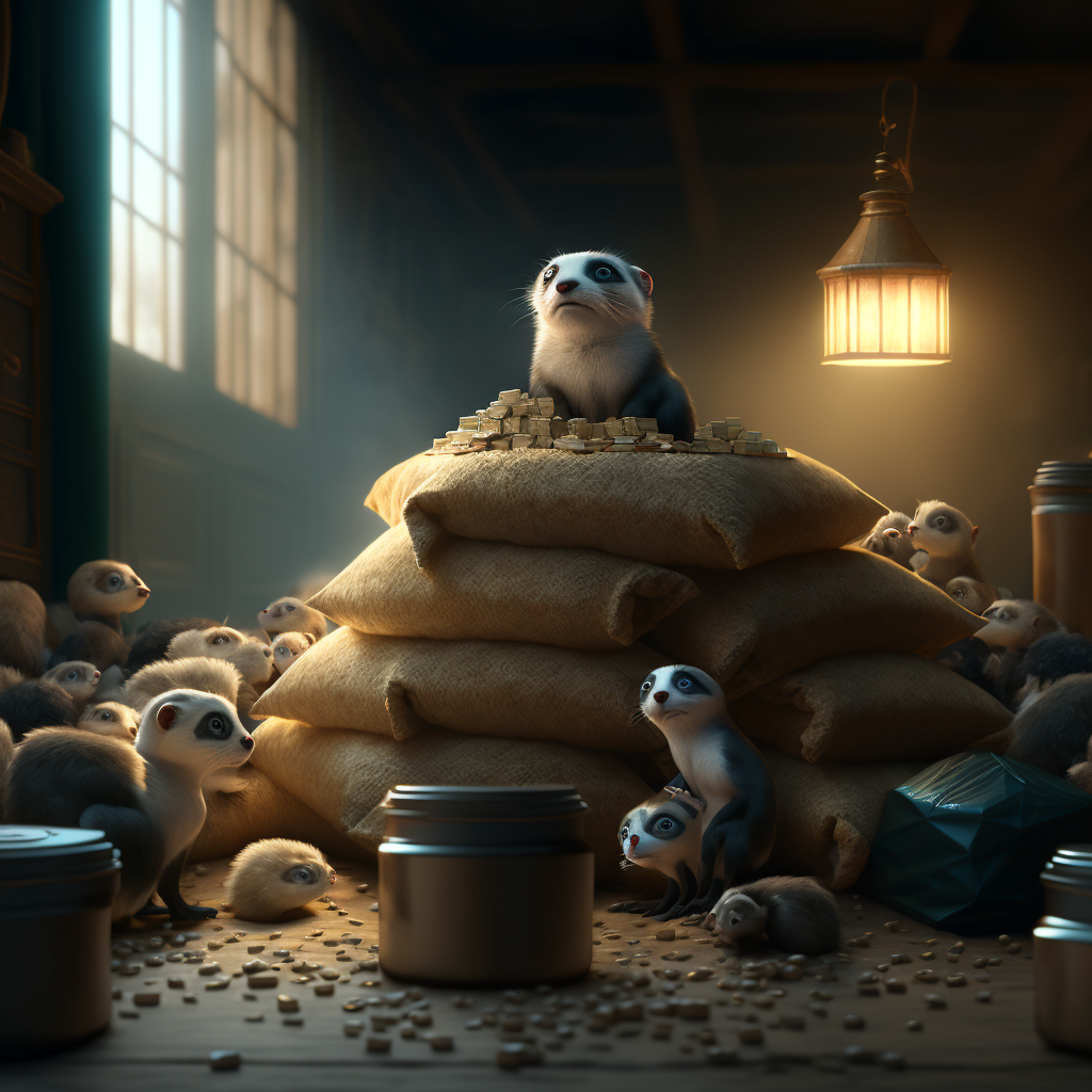 My ferrets took the ferret food and made piled it into a pyramid under ...